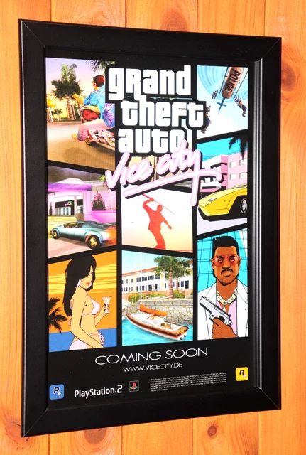 GRAND THEFT AUTO Vice City GTA PS2 Xbox Vintage Small Promo Poster Ad ...