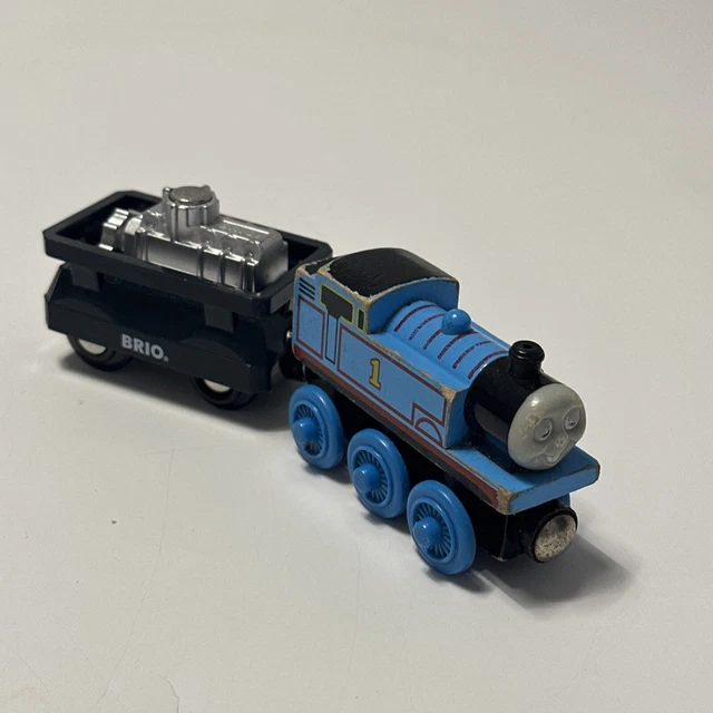 THOMAS #1 + BRIO SILVER WAGON TRUCK Wooden Railway Engine Train BRIO ...