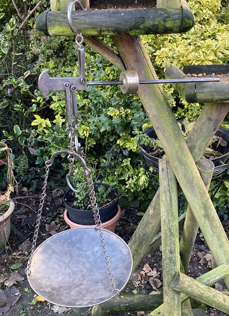 ANTIQUE CAST METAL & Brass Hanging Scale £225.00 - PicClick UK