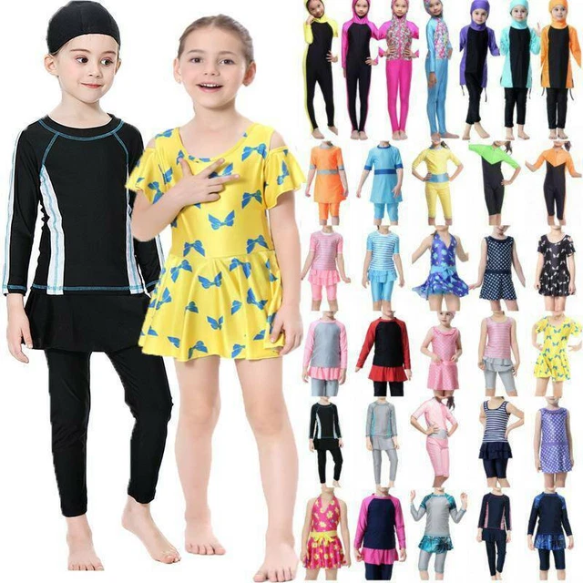 KINDER MÄDCHE MUSLIM Islamic Burkini Set Badeanzuge Schwimmanzug Strand ...