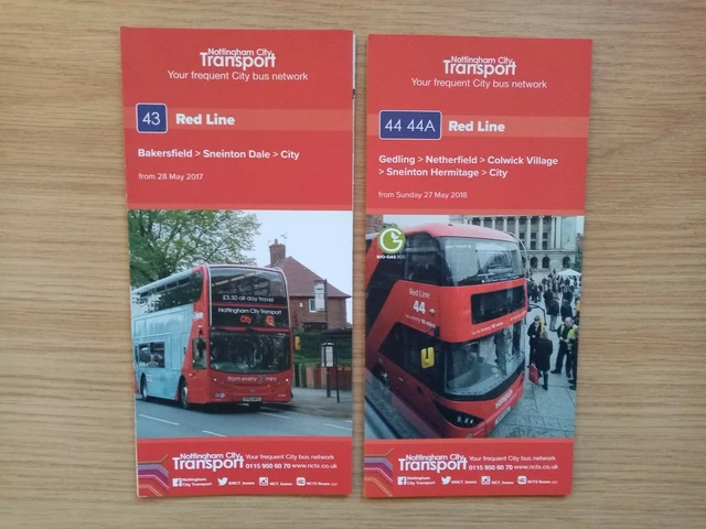 NOTTINGHAM CITY TRANSPORT 2017/2018 Bus Timetables - Red Line Routes 43 ...