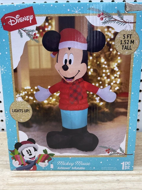 NEW GEMMY DISNEY Mickey Mouse Airblown Inflatable 5ft LED Christmas ...