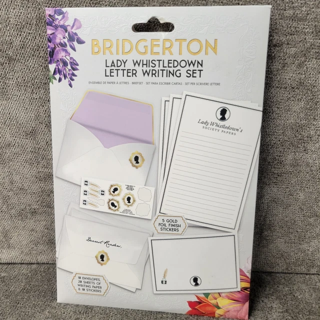 BRIDGERTON LADY WHISTLEDOWN Letter Writing Set Stationary Envelopes ...
