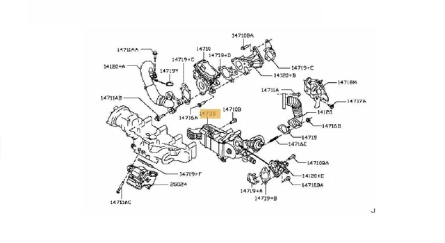 NEW GENUINE NISSAN Navara NP300 2.3 dCi (D231) EGR Cooler OEM ...