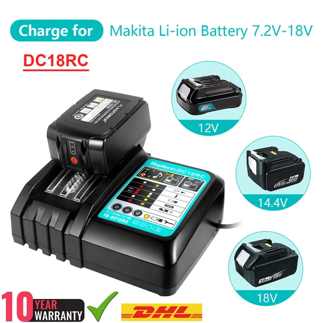 CARGADOR RÁPIDO DE batería para Makita DC18RC a 7,2V-18V Li-Ion LXT BL1830B EUR 18,02 - PicClick ES