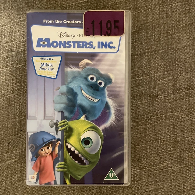 MONSTERS, INC VHS Video Cassette 2001 Disney Pixar Animation Kids Movie ...