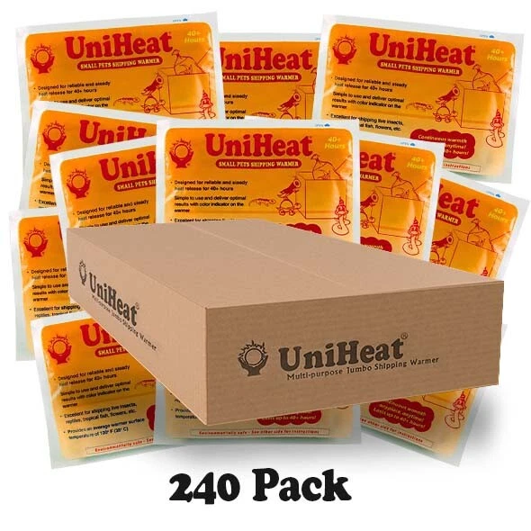 40 HOUR MULTI-PURPOSE UniHeat shipping warmers heat packs 240 Pack Case ...