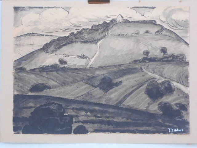 ORIGINAL WASH BY Jean &.Jacques Adnet, landscape of the Yonne £90.57 ...