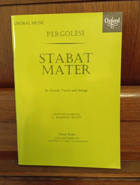 STABAT MATER FOR Female Voices Vocal Score by Pergolesi *NEW* Publ. Oxford $15.02 - PicClick CA