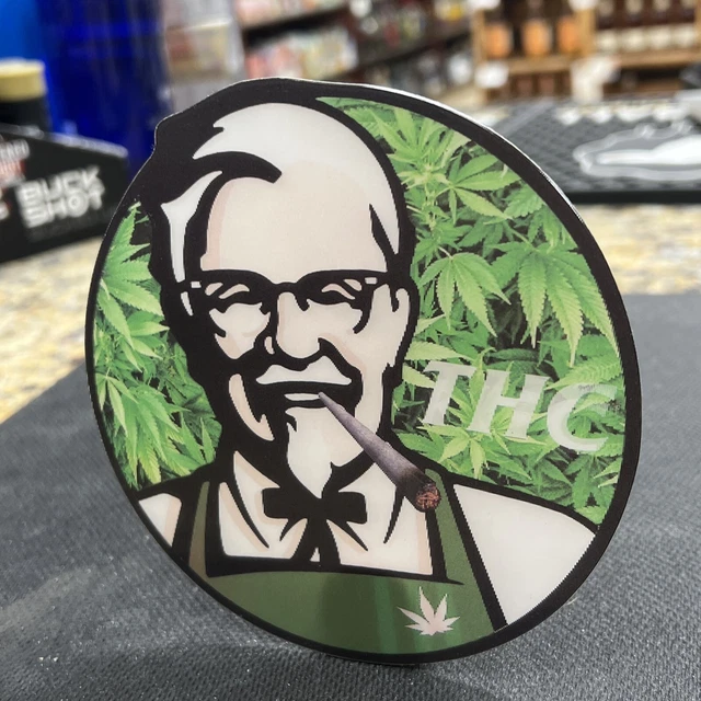 KFC CLASSIC LOGO 3D Weed Leaves holographic lenticular Motion Sticker ...