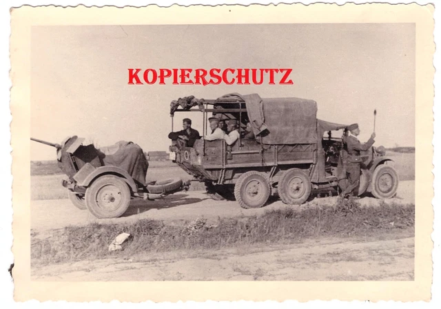 FOTO PORTRAIT STEYR 640 LKW,Kfz,Laster,2cm Flak 30,Rußland,truck ...