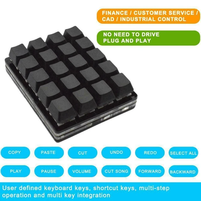 BLACK 24-KEY KEYPAD Mechanical Keyboards Custom Shortcut Programmables Y4R9 O3Y5 $53.82 ...