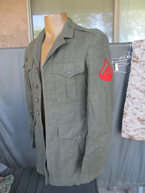 KOREAN WAR USMC Marine 4 Pocket Wool Service Coat, Dress Uniform Jacket ...