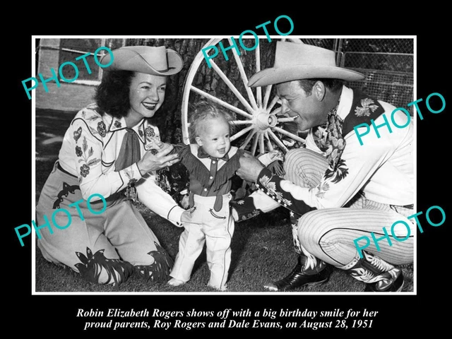 OLD HISTORIC PHOTO Of Cowboy Roy Rogers & Dale Evans On Daughters ...
