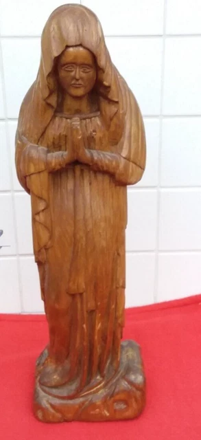 GRANDE SAINTE VIERGE marie ancienne en bois EUR 42,00 - PicClick FR