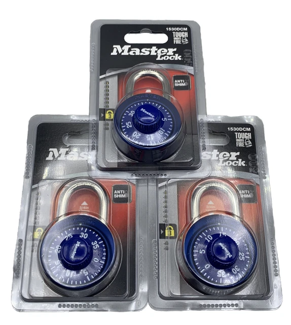 MASTER LOCK 1530DCM X-treme Combination Lock - Blue, 3 Pack $20.99 ...