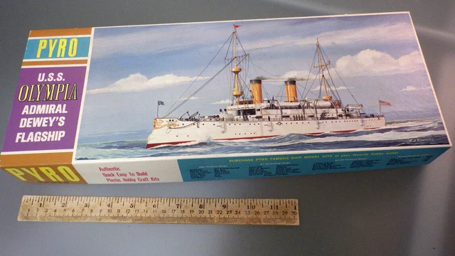 VTG 1967 PYRO USS OLYMPIA Admiral Dewey Flagship Ship 1/240 Model Kit ...