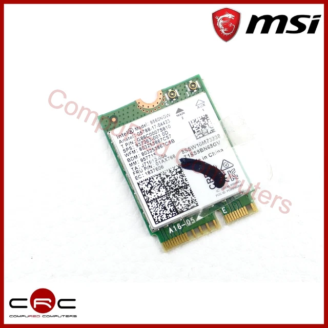 MSI GF65 (MS-16W1) GF63 (MS-16R3) GF75 (MS-17F2) Wlan-Karte Bluetooth ...