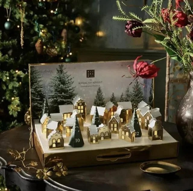 Elegantes Rituals Adventskalender Dorf Bilder