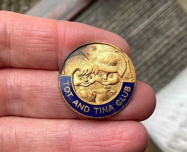 VINTAGE TOT AND Tina club enamel pin badge children’s magazine 1960s ...