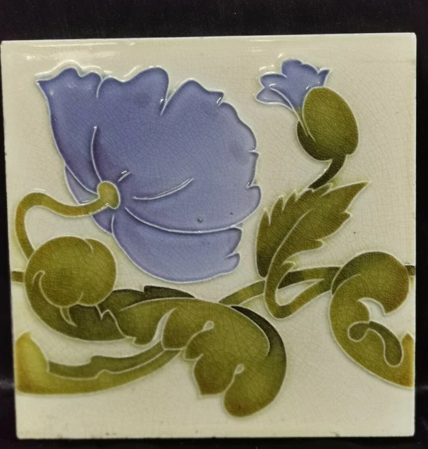 JUGENDSTIL FLIESE ART nouveau tile tegel Reliefdekor Blumen 15, 4x15,4x1cm 374 EUR 54,99 ...