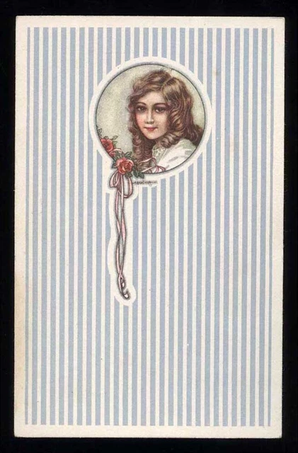 CARTOLINA D'EPOCA-POST CARD-ILLUSTRATORE BERTIGLIA-ART NOUVEAU-DONNINE ...
