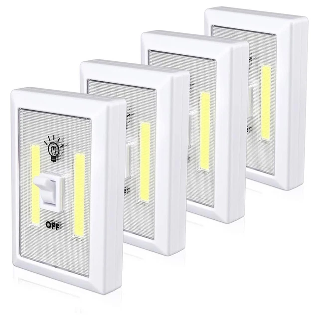 4PACK CLOSET LIGHT, Battery Operated Tap Light, Super Bright Switch ...
