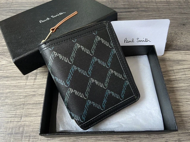 PAUL SMITH ZIP IN Giro Geo Logo Porta Carte Portafoglio Retail Made ...