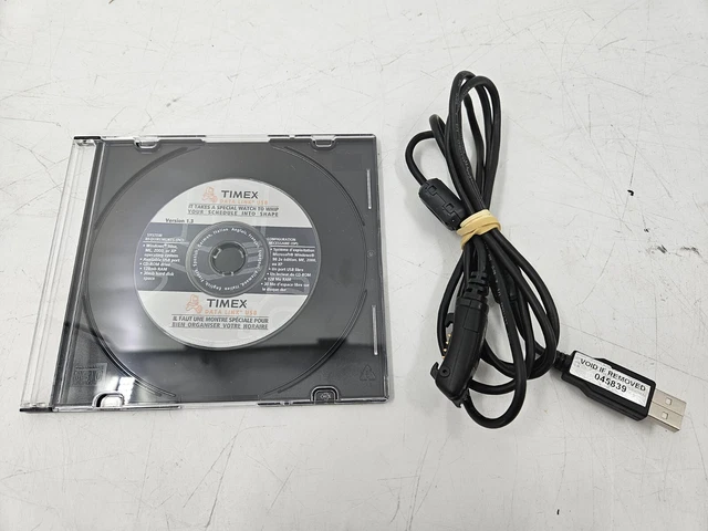 RARE VTG TIMEX OG Data Link USB Watch Data Transfer Cord with Disc EB ...
