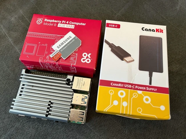RASPBERRY PI 4 Model B 4GB RAM | USB-C Power Supply | 64 GB SD CARD ...