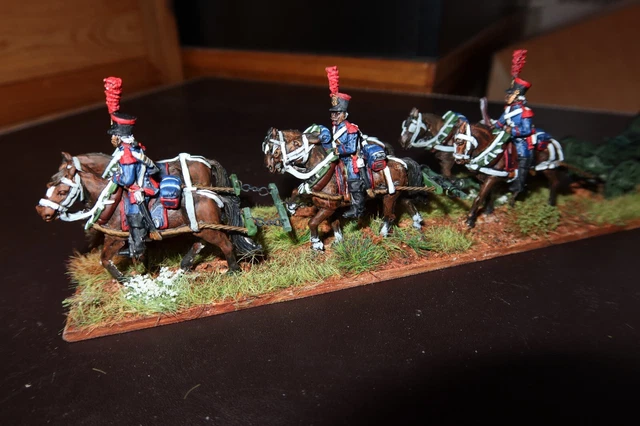 VERY NICELY PAINTED 28mm, PERRY FRENCH NAPOLEONIC ARTILLERY LIMBER AND ...