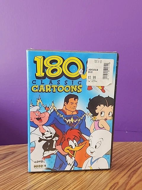 180 CARTOONS (DVD, 2008, 4-Disc Set) Superman Popeye Casper Betty Boop ...