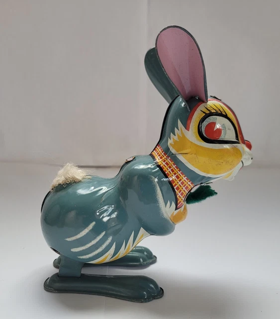 1950'S ORIGINAL TIN Wind Up Hopping Rabbit, Made In Japan With Box ...