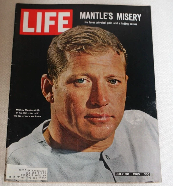 LIFE MAGAZINE JULY 30 1965 Mickey Mantle's Misery, Hubert Humphrey, JFK ...