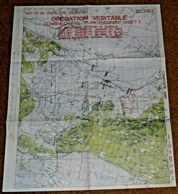 1945 WWII ARTILLERY Barrage Map with overlay EUR 5,90 - PicClick DE