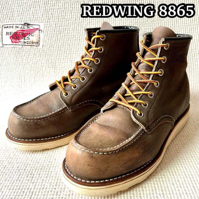 RED WING 8865 Moc Toe Work Boots Brown Nubuck Leather Japan Limited Men ...