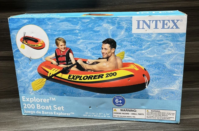 INTEX EXPLORER 200 Inflatable 2 Person Boat Raft Set with Oars&Double ...