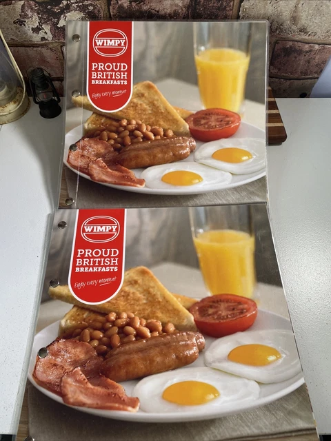 RARE VINTAGE WIMPY Restaurant Menu Laminated Food Advertising ...