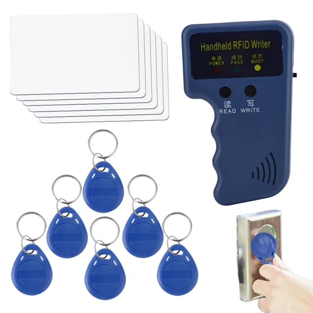 HANDHELD RFID ID Card Copier Key Reader Writer Duplicator 125KHz+6Pcs ...