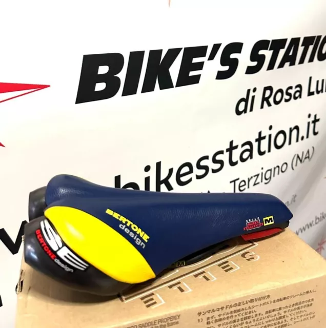 SELLA BICI VINTAGE NOS San Marco Bertone Design blu-giallo EUR 220,00 ...