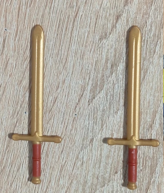 PLAYMOBIL X2 ÉPÉES Dorées Viking Gaulois Écossais Chevalier Médiéval ...