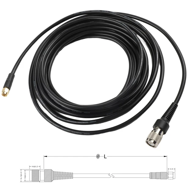 5M RG58 PVC Coaxial Cable for GNSS Antenna For SMA Male to TNC Male ...