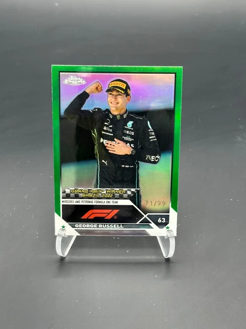 2023 TOPPS CHROME Formula 1 F1 George Russell Green Refractor 71/99 ...