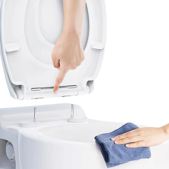 RAM® WHITE QUICK Release Soft Close Toilet Seat with Hinges Standard, £ ...