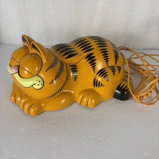 VINTAGE TYCO GARFIELD Cat Cartoon Landline Telephone, Eyes Open and ...