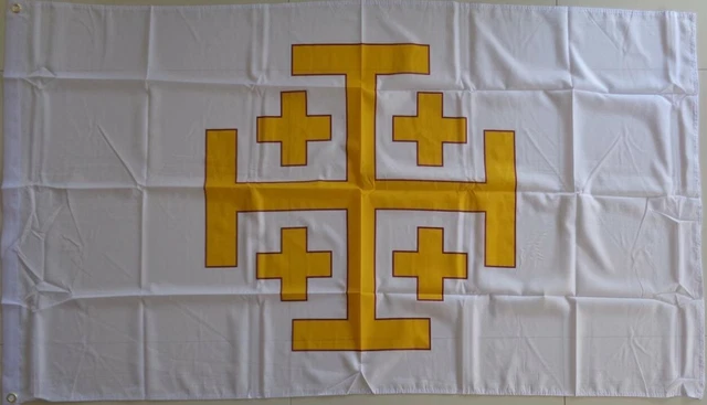 JERUSALEM CROSS FLAG Knights Templar Crusaders Flag 150 x 90cm $14.95 ...