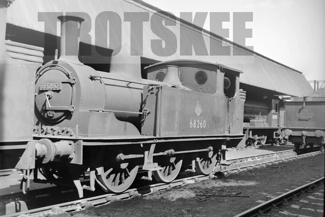 LARGER NEGATIVE BR British Railways Steam Loco 68260 Class J71 Thornaby ...