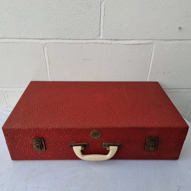 VINTAGE BREXTON PICNIC Box Empty Red 1950s Retro Storage Hard Case. £19 ...
