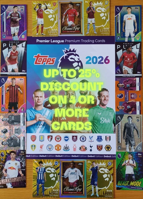 TOPPS PREMIER LEAGUE 2026 Gold Lions £8.12 - PicClick UK