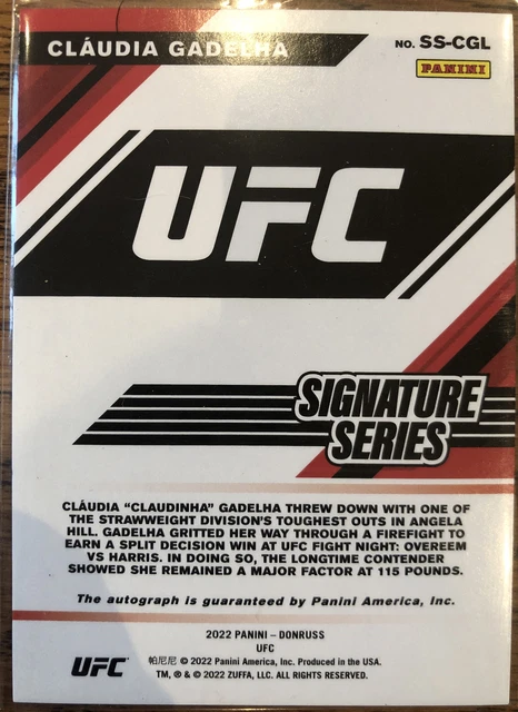 CLAUDIA GADELHA SIGNATURE Series Green Flood Car 2022 UFC Panini ...